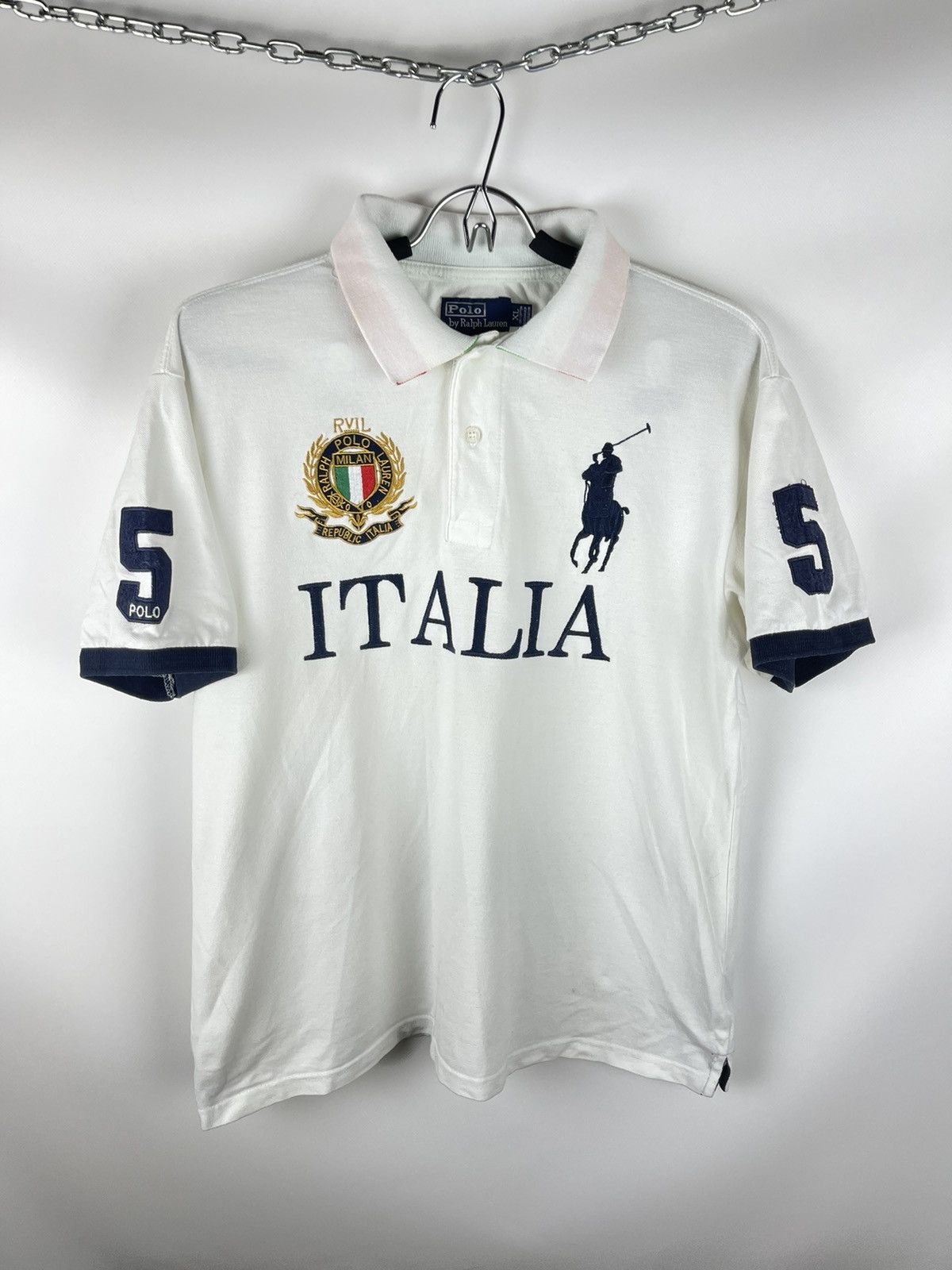 Polo Ralph Lauren Polo Ralph Lauren vintage Italia flag big logo Milan polo | Grailed