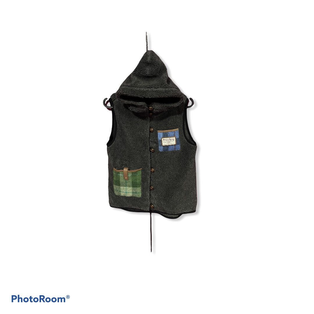 Harris Tweed HARRIS TWEED FLEECE HOODED VEST | Grailed