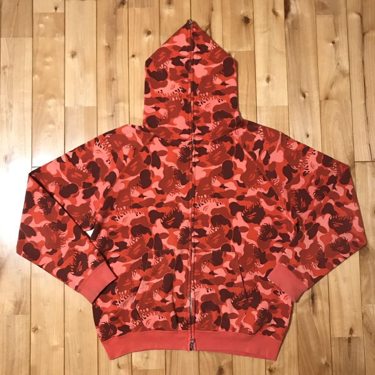Bape × Nigo BAPE Fire camo full zip hoodie red camo a bathing ape NIGO ...