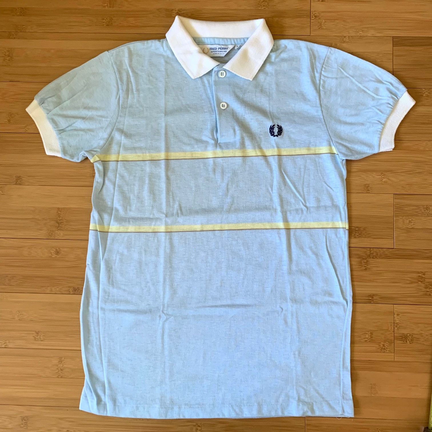 Fred Perry Vtg 80s Fred Perry Sportswear Knit Polo Single Stitch Blue ...