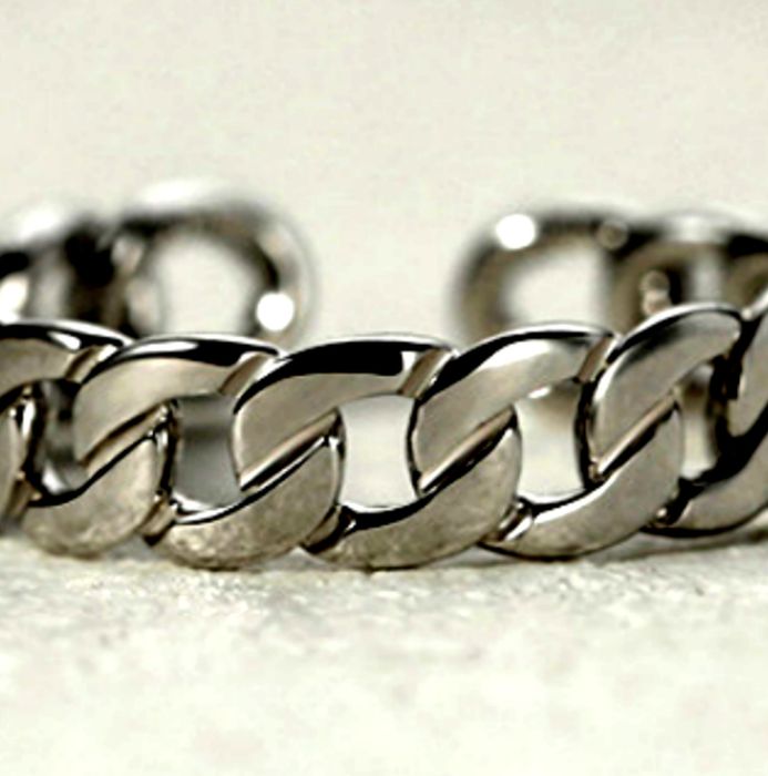 Vintage Punkrock Shiny Tiny Cuban Chain Silver Ring Unique Rare | Grailed