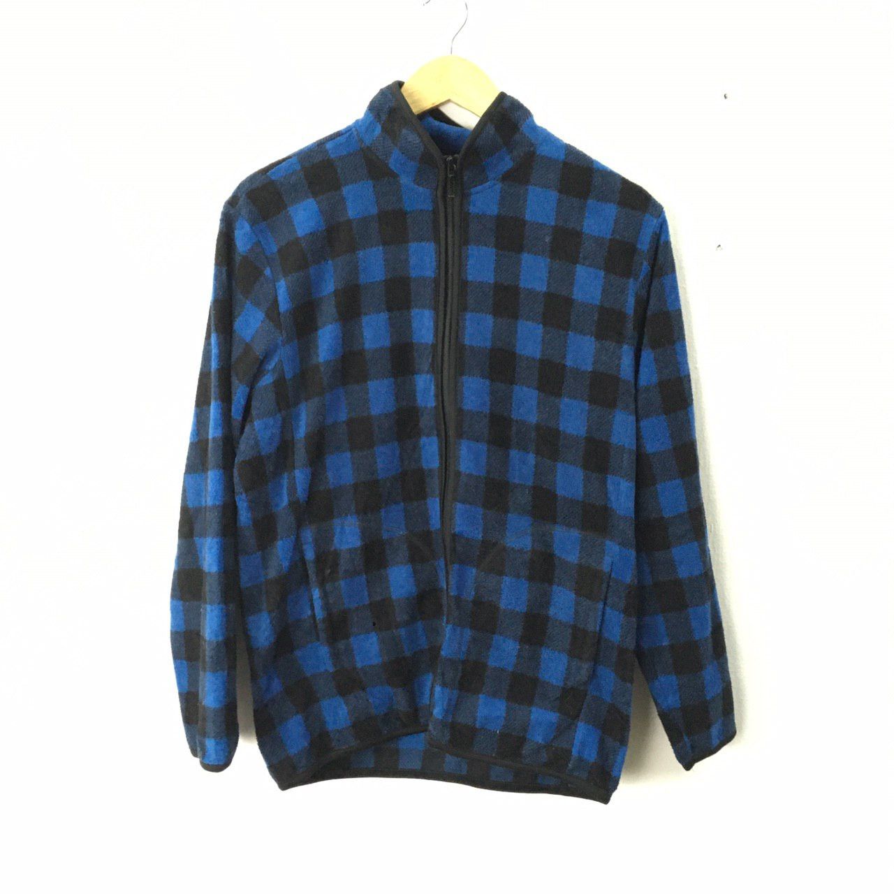 Streetwear × Uniqlo UNIQLO Checkered Fleece Blue Streetwear Jacket ...