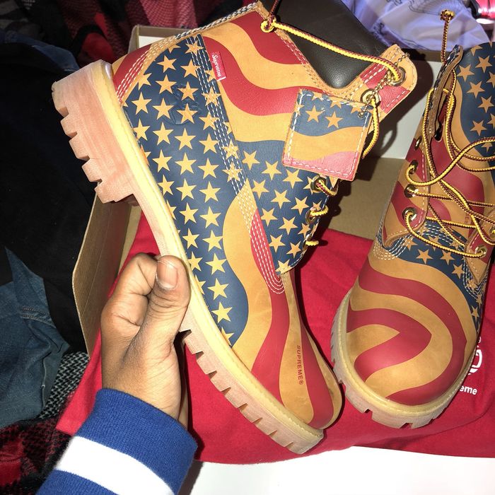 Supreme Supreme Wheat Timbs Stars And Stripes | Grailed
