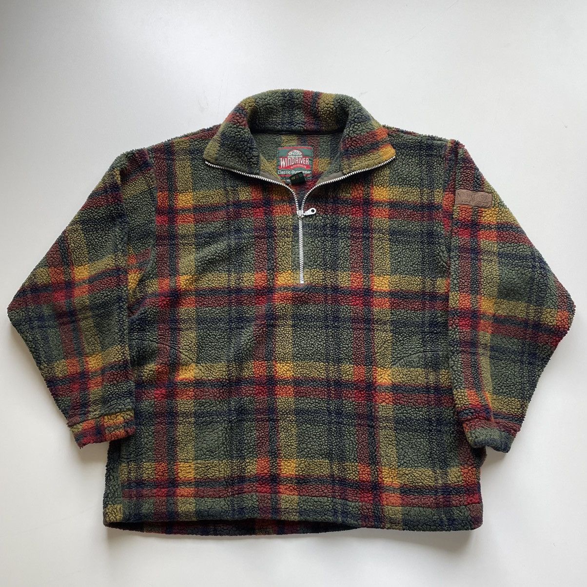 Vintage Vintage 2000s Multi Color Plaid 1/2 Zip Fleece Pullover rare ...