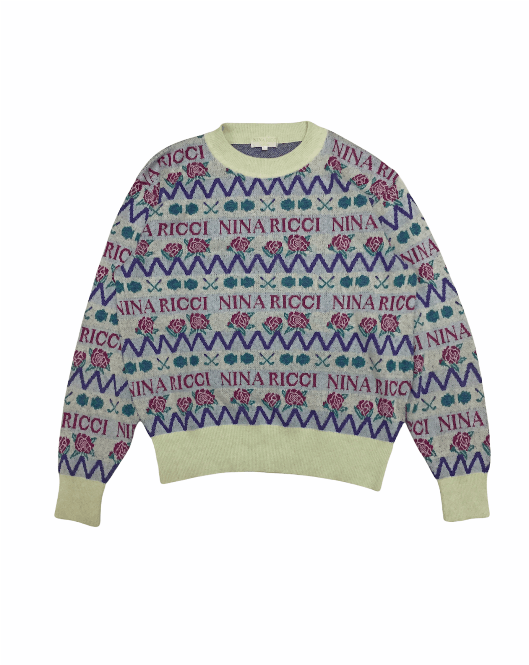 Archival Clothing × Luxury × Nina Ricci 90's Nina Ricci sport intarsia ...
