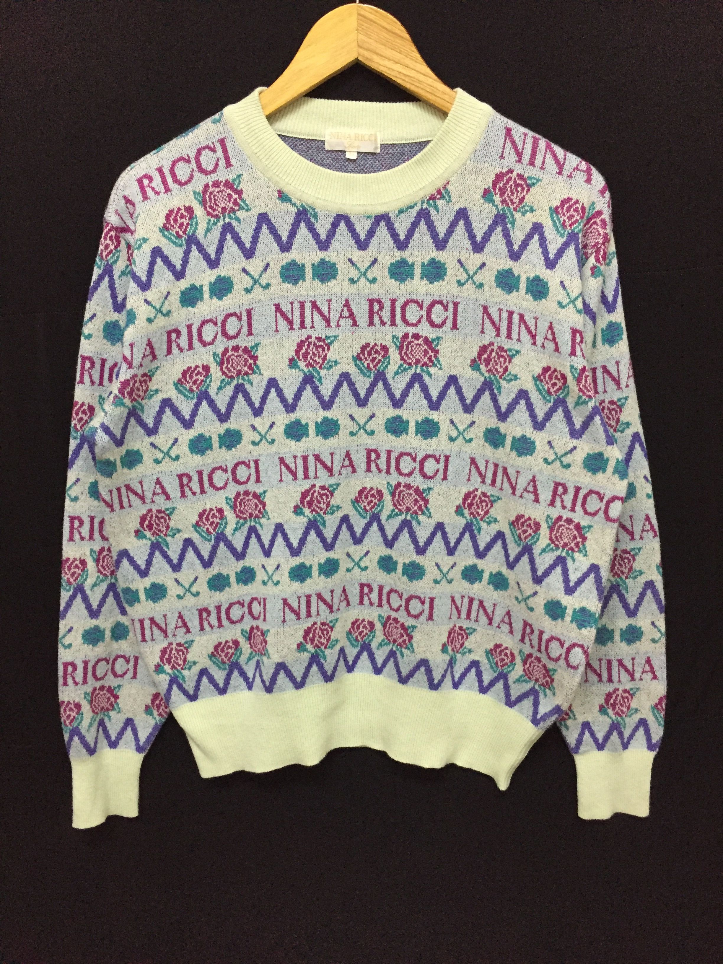 Archival Clothing × Luxury × Nina Ricci 90's Nina Ricci sport intarsia ...