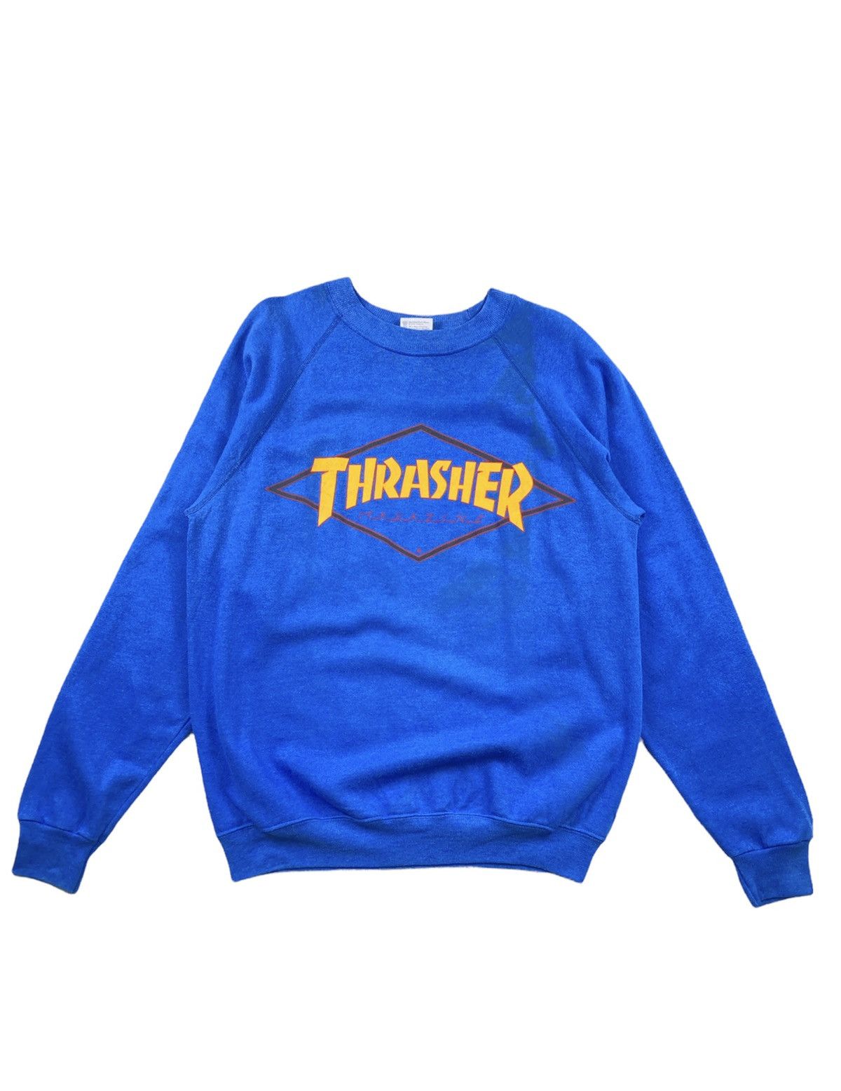 Vintage Vintage 80’s Thrasher Magazine Blue Big Logo Long Hanes | Grailed