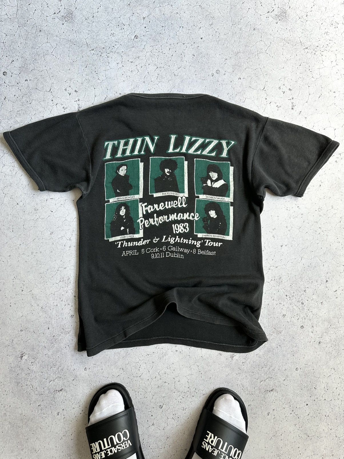 Band Tees × Streetwear × Vintage 1983 Vintage Thin Lizzy Thunder and Lightning Tour Tee | Grailed