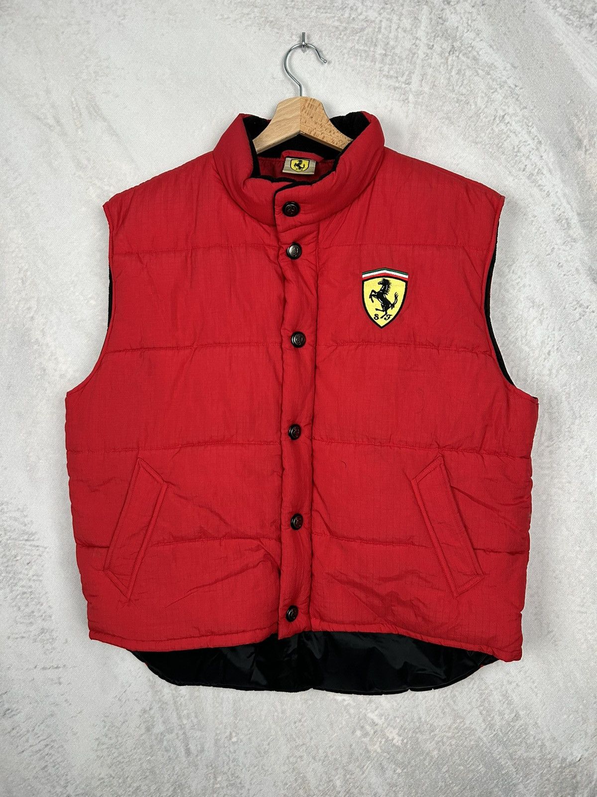 Ferrari × Racing × Vintage Vintage Ferrari Official Puffer Vest 90s ...