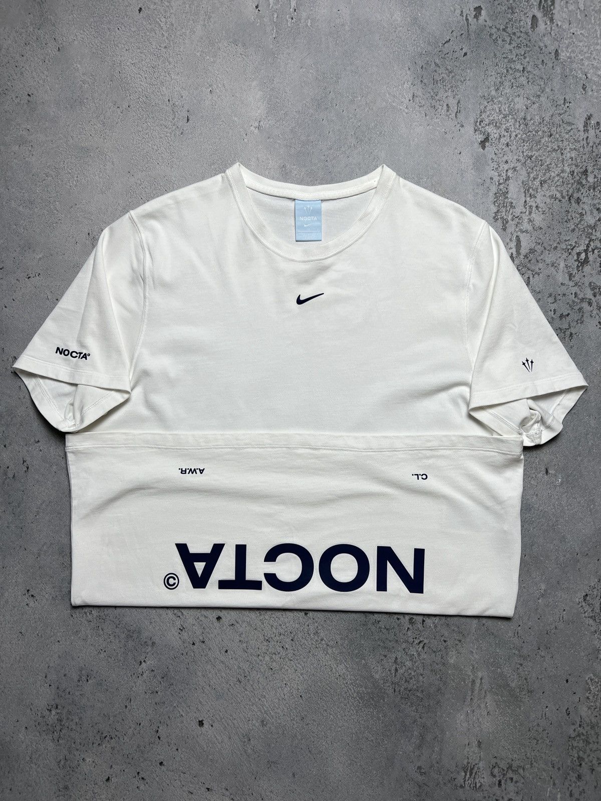 Drake × Nike Nike x Drake NOCTA central Logo SwooshTee White | Grailed