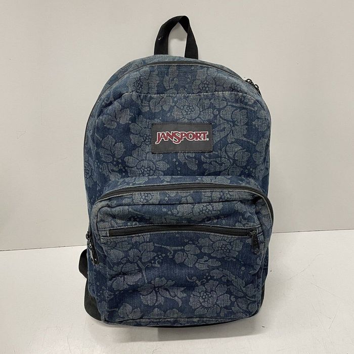 Jansport Jansport Canvas Backpack Blue Floral Pattern City Map Denim ...