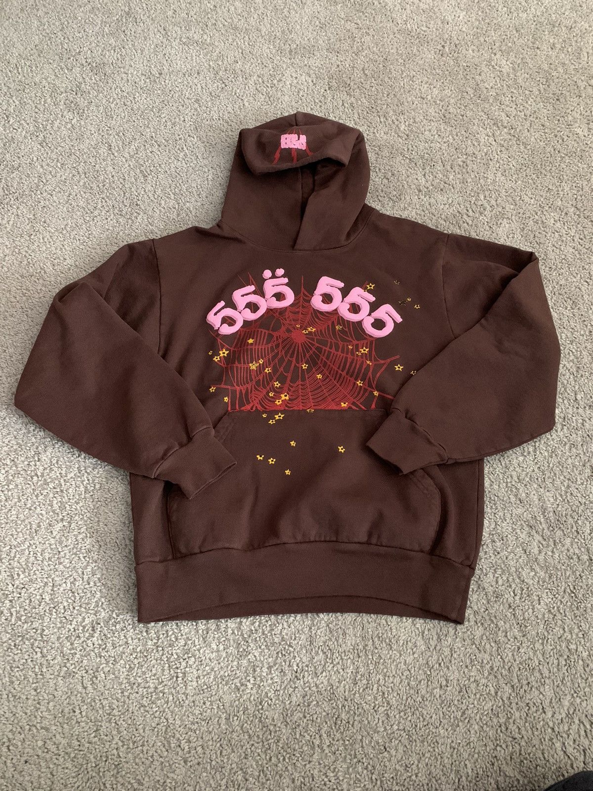Young Thug Sp5der Angel Number Hoodie Brown | Grailed