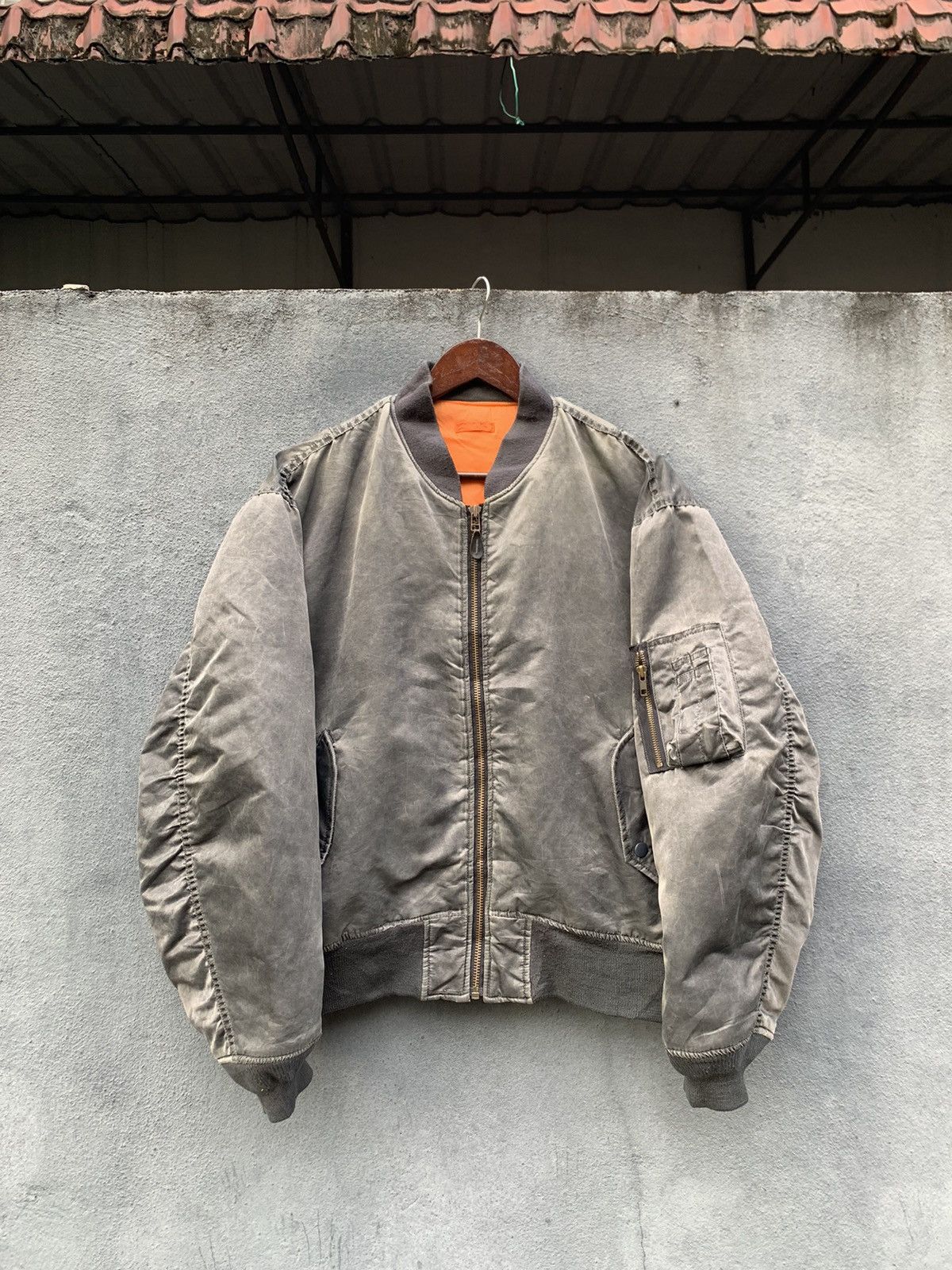 Bomber Jacket × Japanese Brand × Vintage 🪖Vintage Faded MA-1 Man Intermediate Bomber Jacket ...