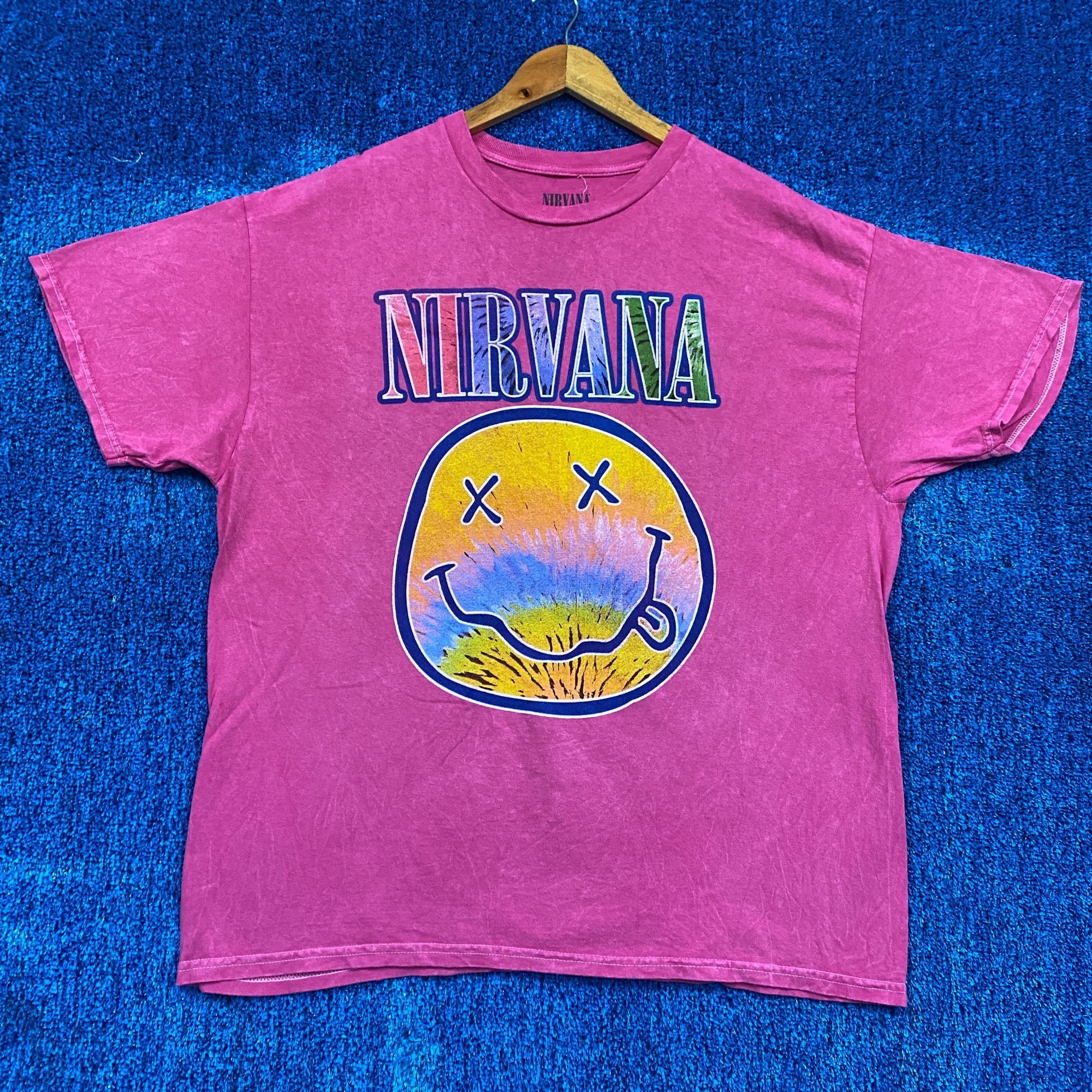 Nirvana Nirvana Nevermind Smiley Color-burst Grunge Tee XL | Grailed