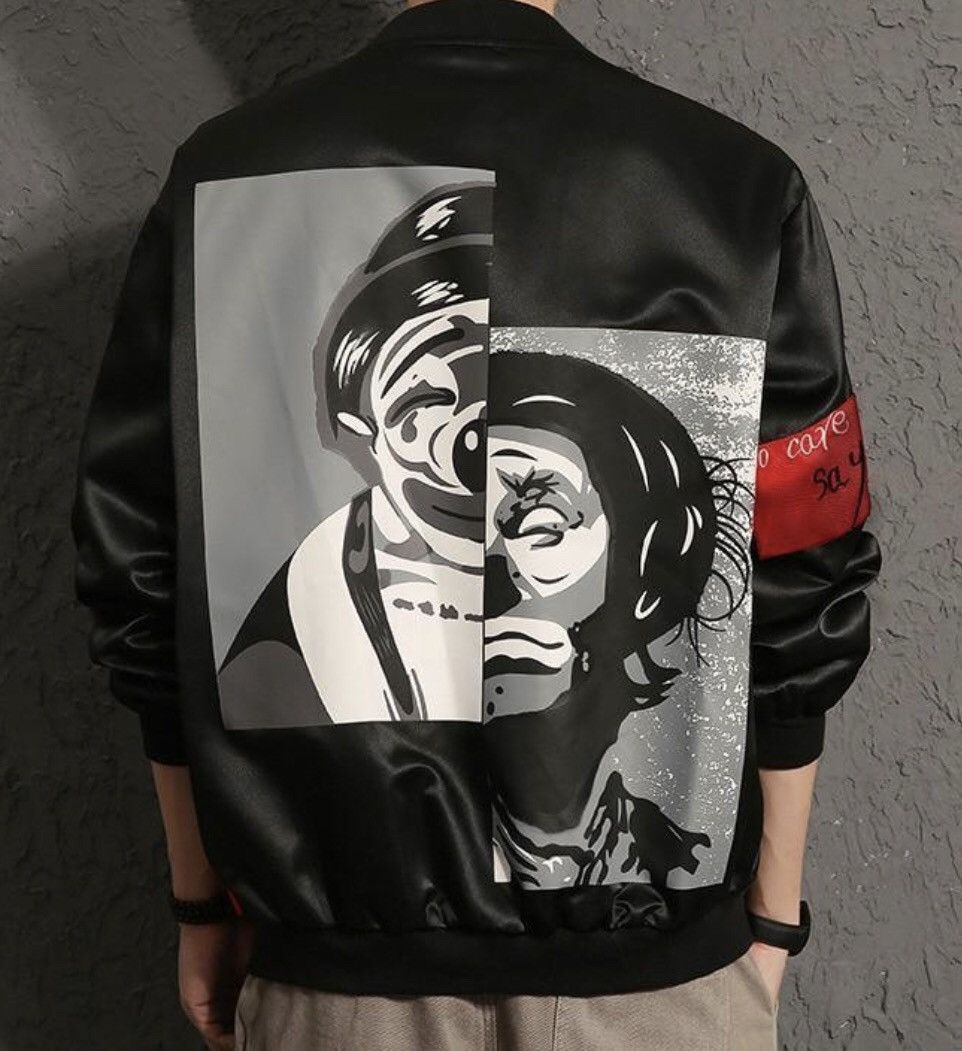 Streetwear Crying Clown Baseball Bomber Jackets For Men | Grailed