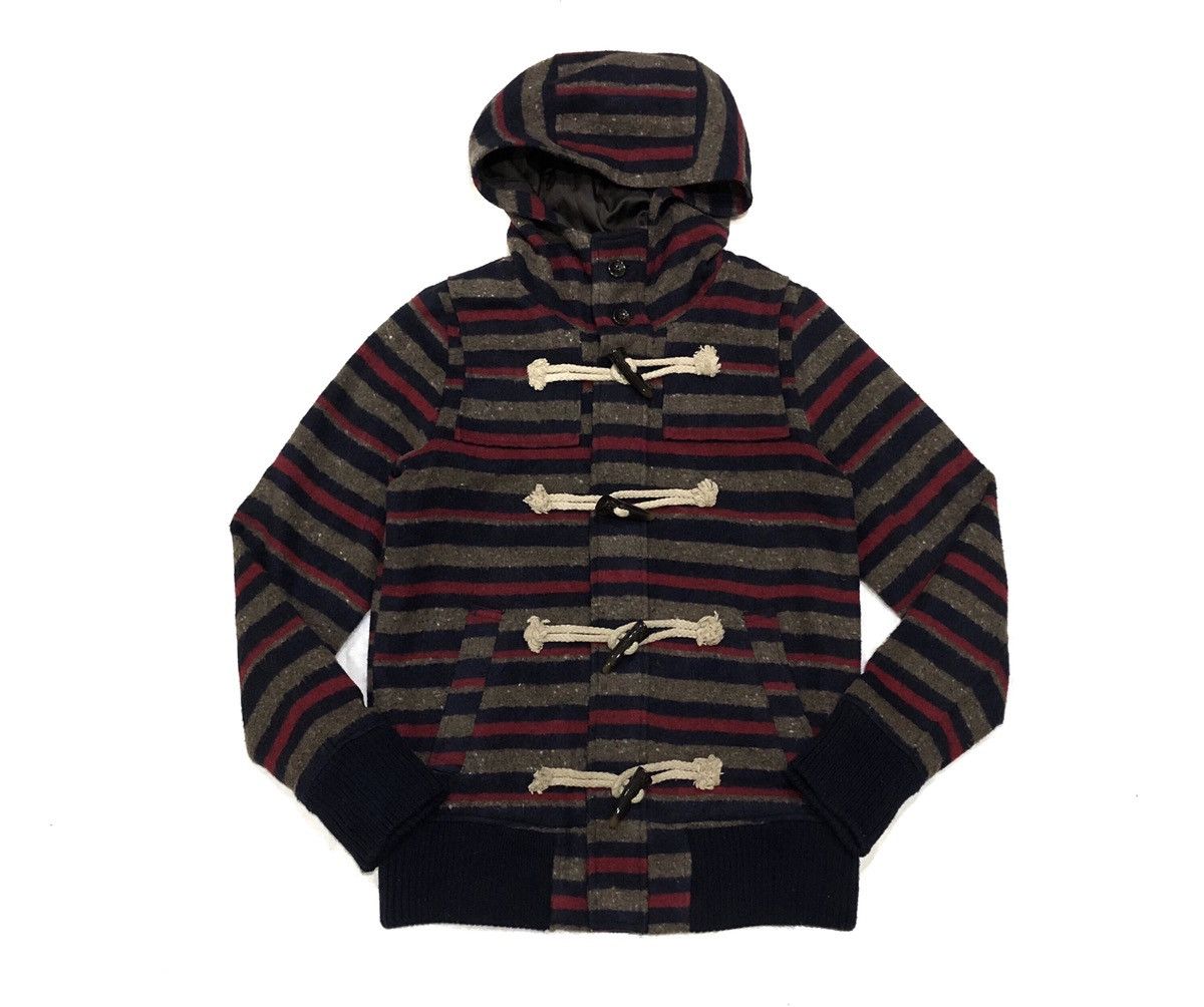 Japanese Brand Letter Back Number Duffle Coat With Hoodie For Women ...