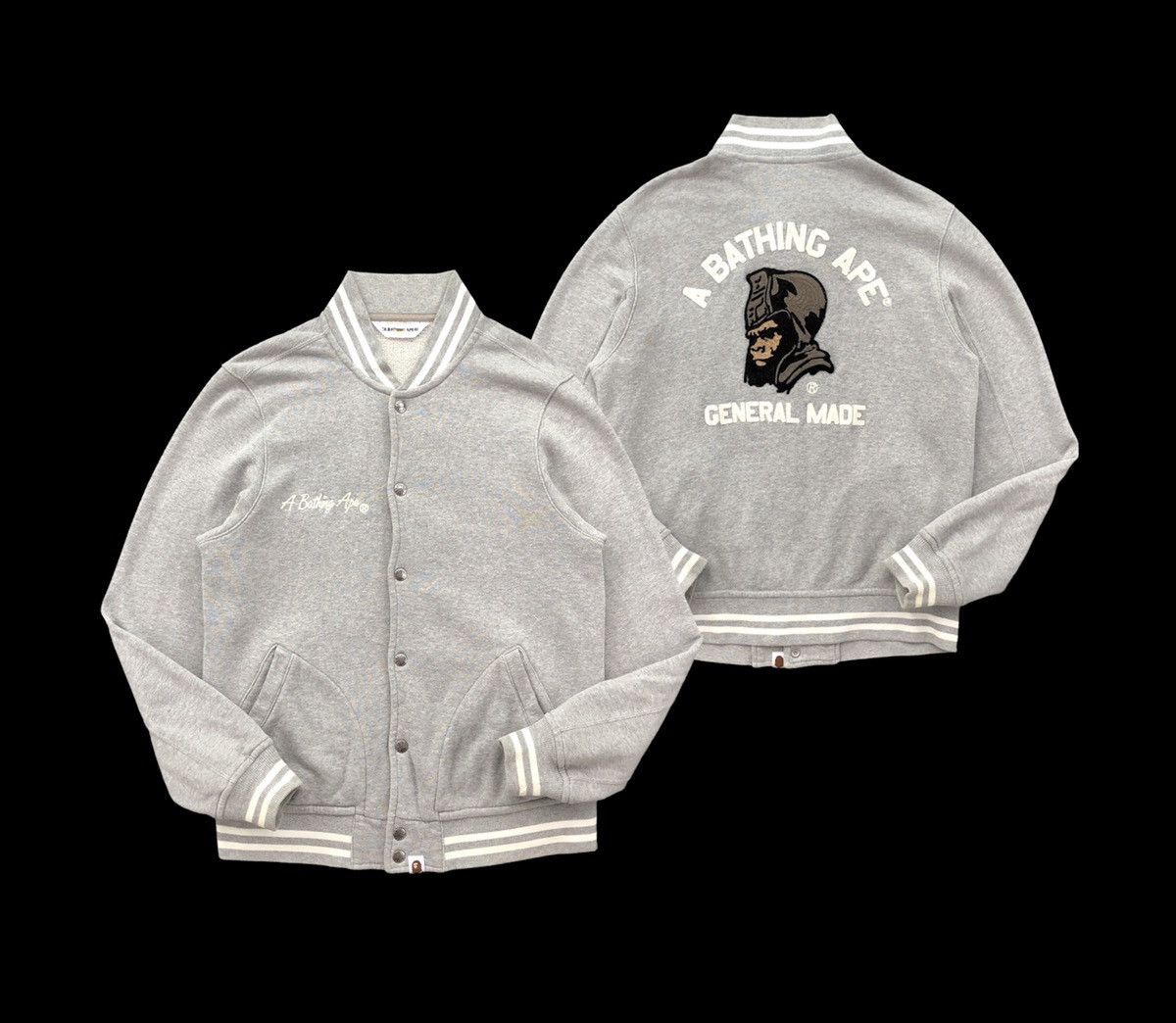 Bape OG A Bathing Ape General Made Varsity Jacket | Grailed