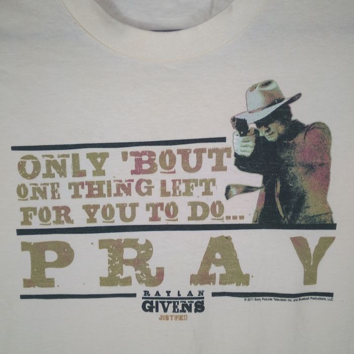 Vintage Fictional Raylan Givens Justified PRAY Promo Tee | Grailed