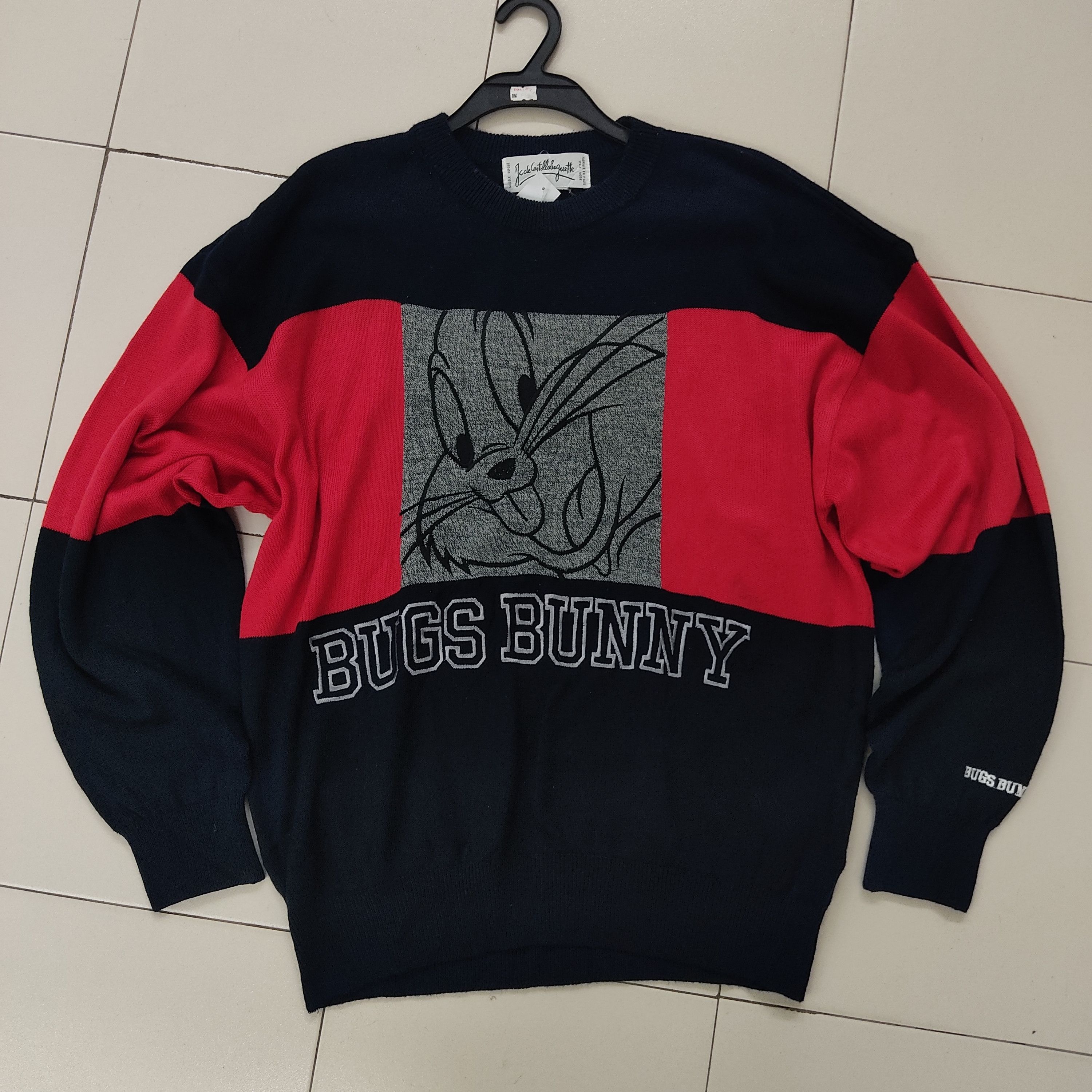 Character Hero Red Blue Bugs Bunny Embroidery Knitwear Jumper | Grailed