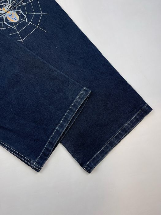 Japanese Brand Opium embroidered spider web jeans y2k double knee pants ...