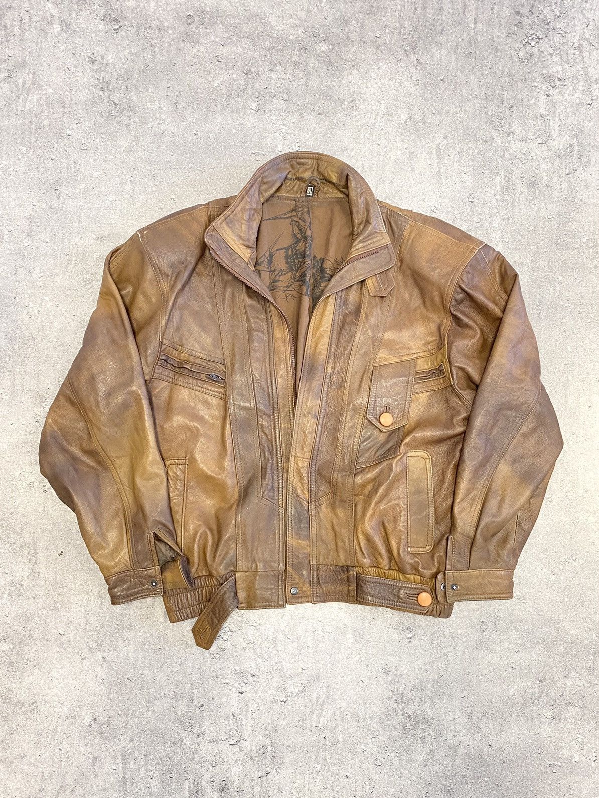 Vintage 🚨BOXY 80s Leather Jacket Vintage Kanye Vibe Oversize Cropped ...