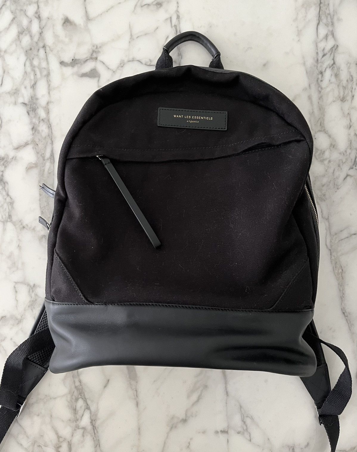WANT Les Essentiels Black canvas and leather backpack | Grailed