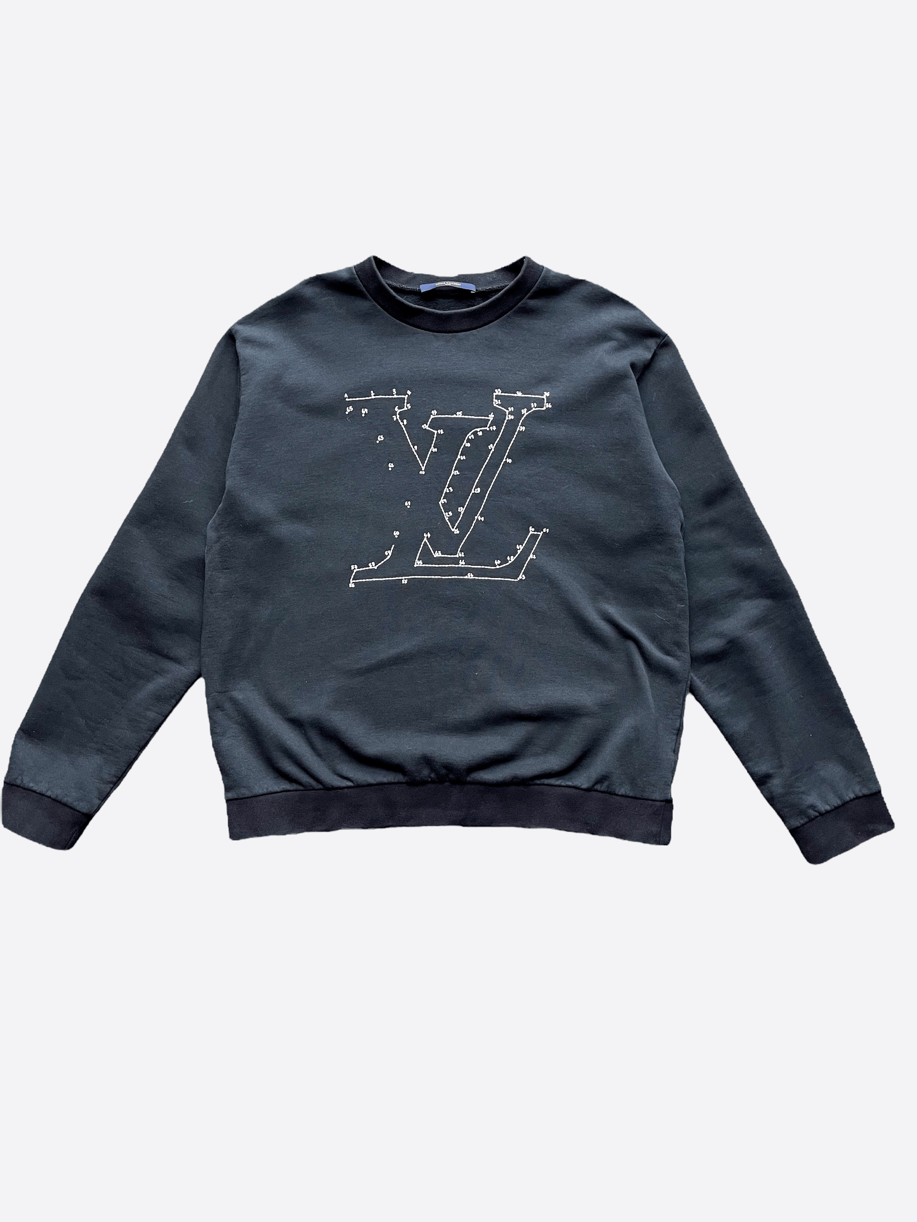 Louis Vuitton Louis Vuitton Black LV Stitch Crewneck | Grailed