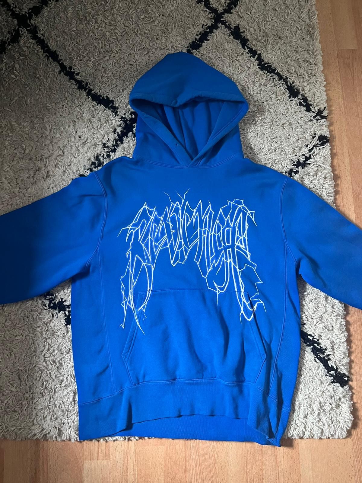 Revenge Revenge Lightning Hoodie Blue Large | Grailed