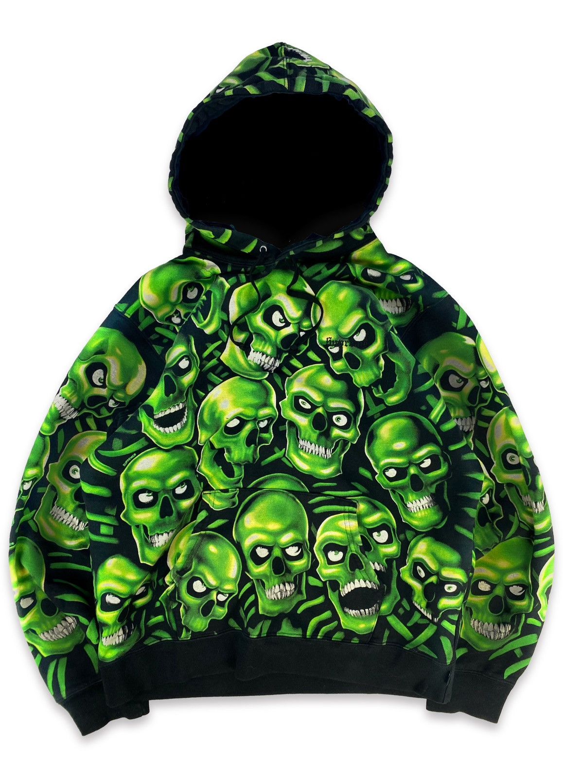Supreme SS18 Supreme ‘Skull Pile’ Phosphorescent Full Print Hoodie ...