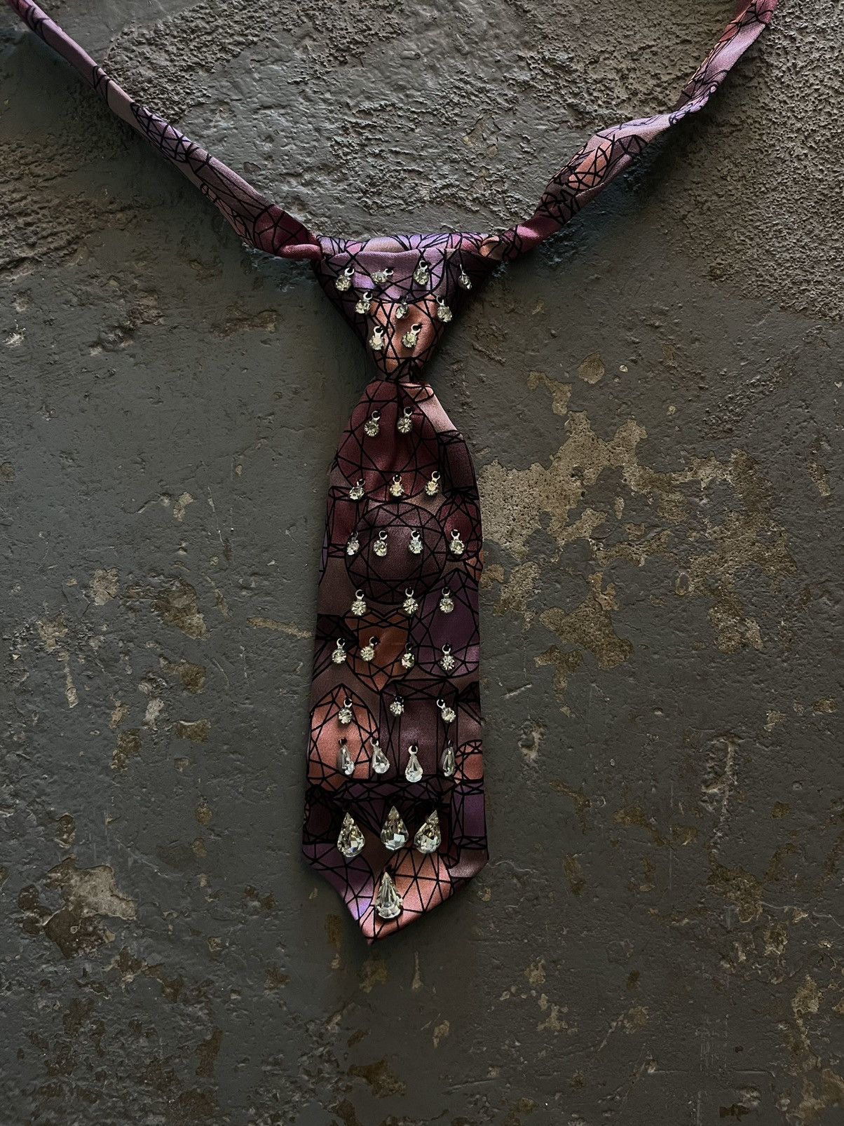 Undercover AW01 “DAVF” Crystal Gem Tie | Grailed
