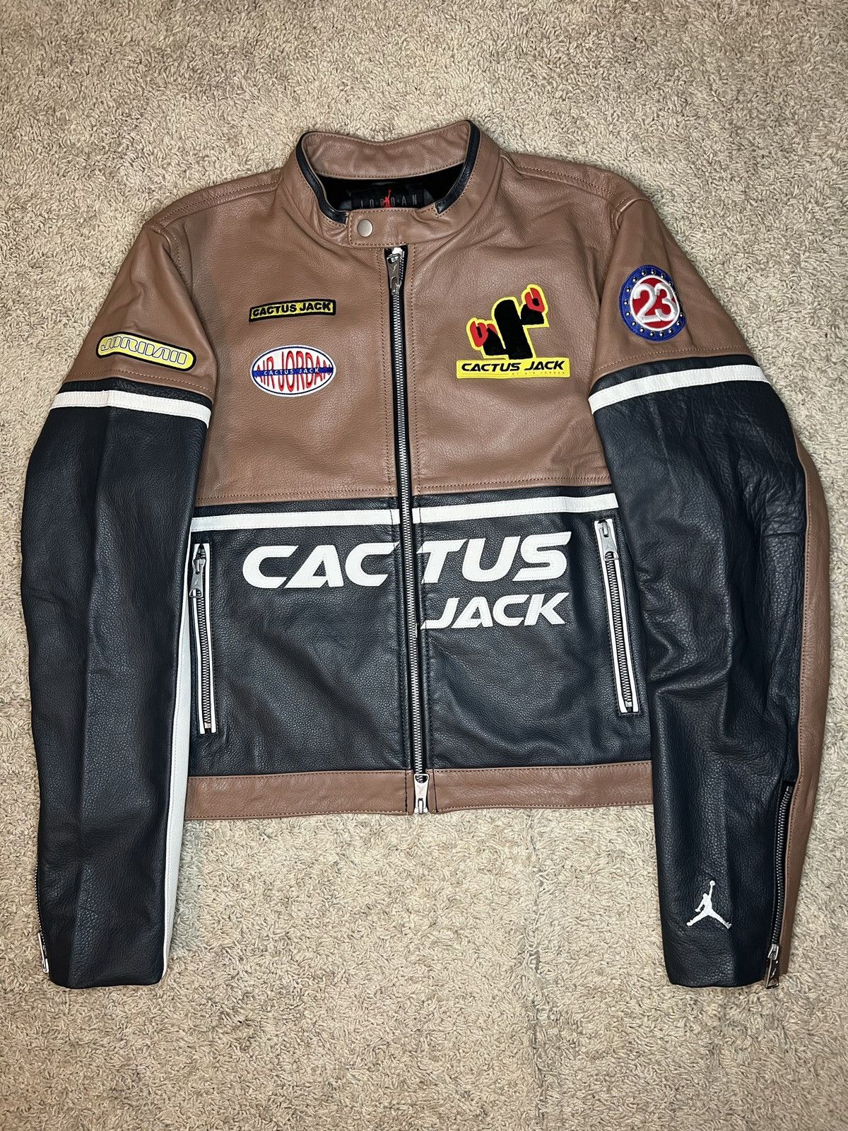 Travis Scott Jordan x Travis Scott Cactus Jack Wmns Leather Jacket ...