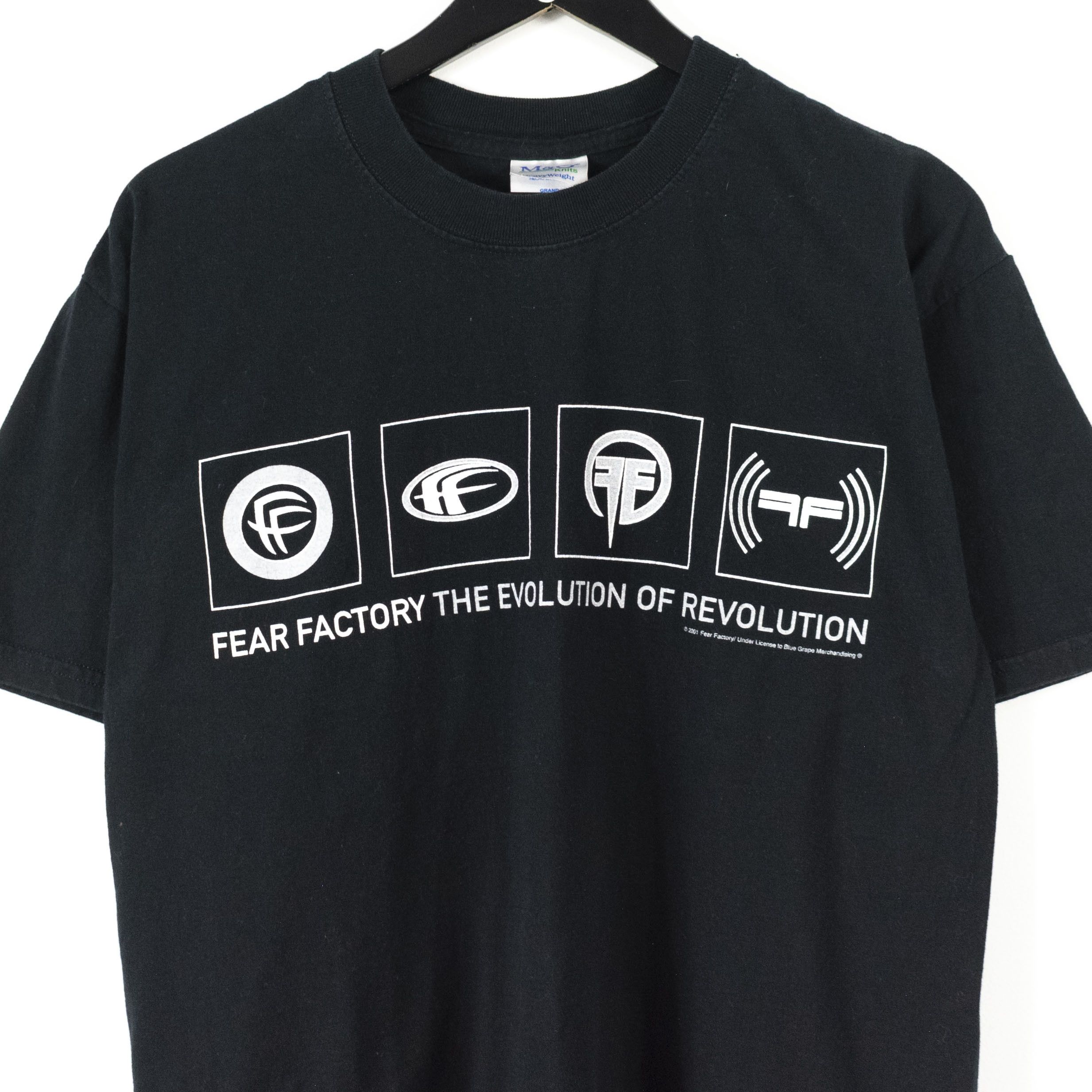 Vintage 2001 Fear Factory The Evolution of Revolution Crew T-Shirt | Grailed