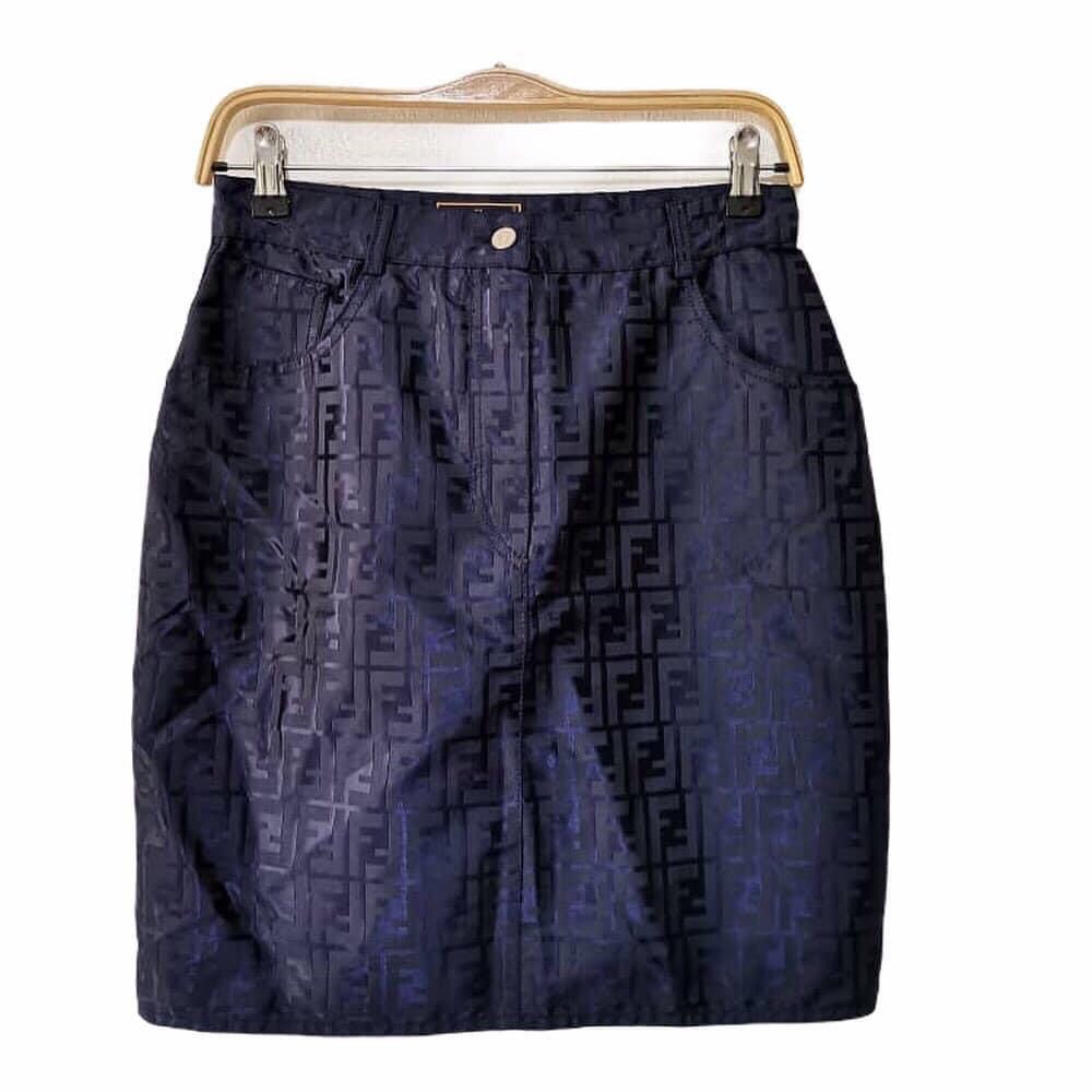Fendi × Vintage Vintage Fendi Monogram Print Mini Skirt | Grailed