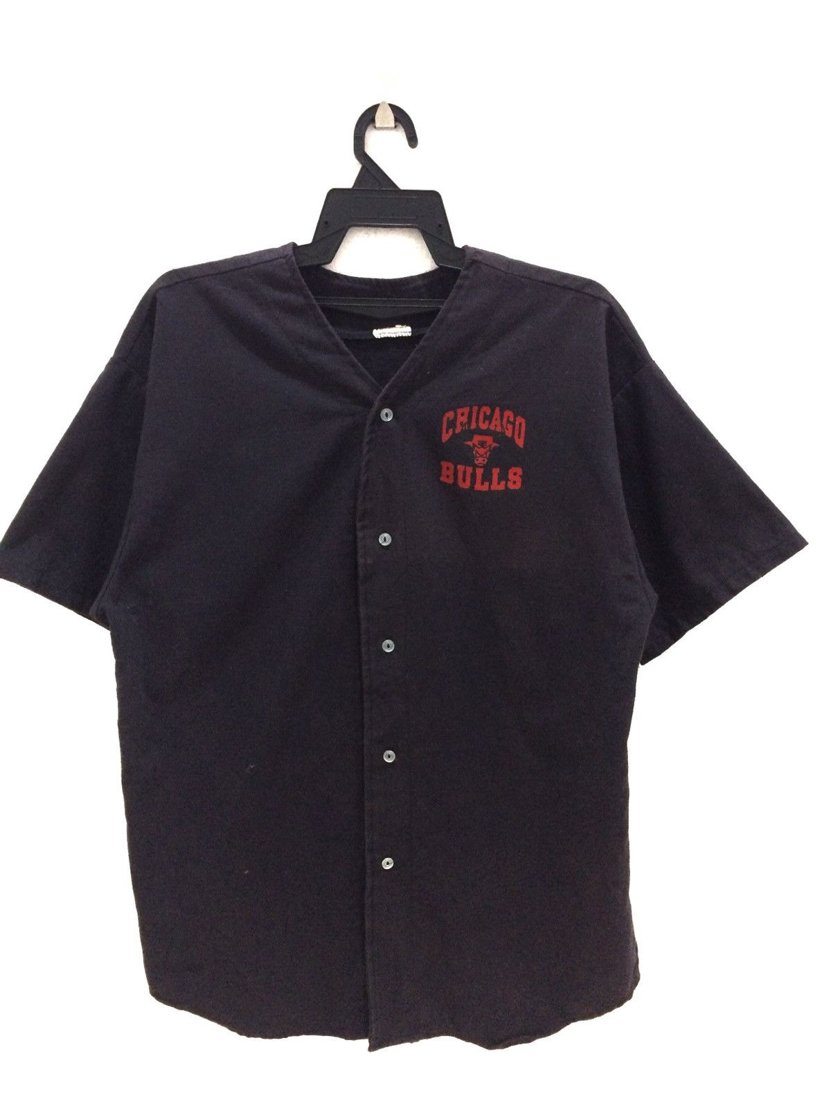 NBA Chicago Bulls Spell Out Big Logo Button Up Shirt | Grailed