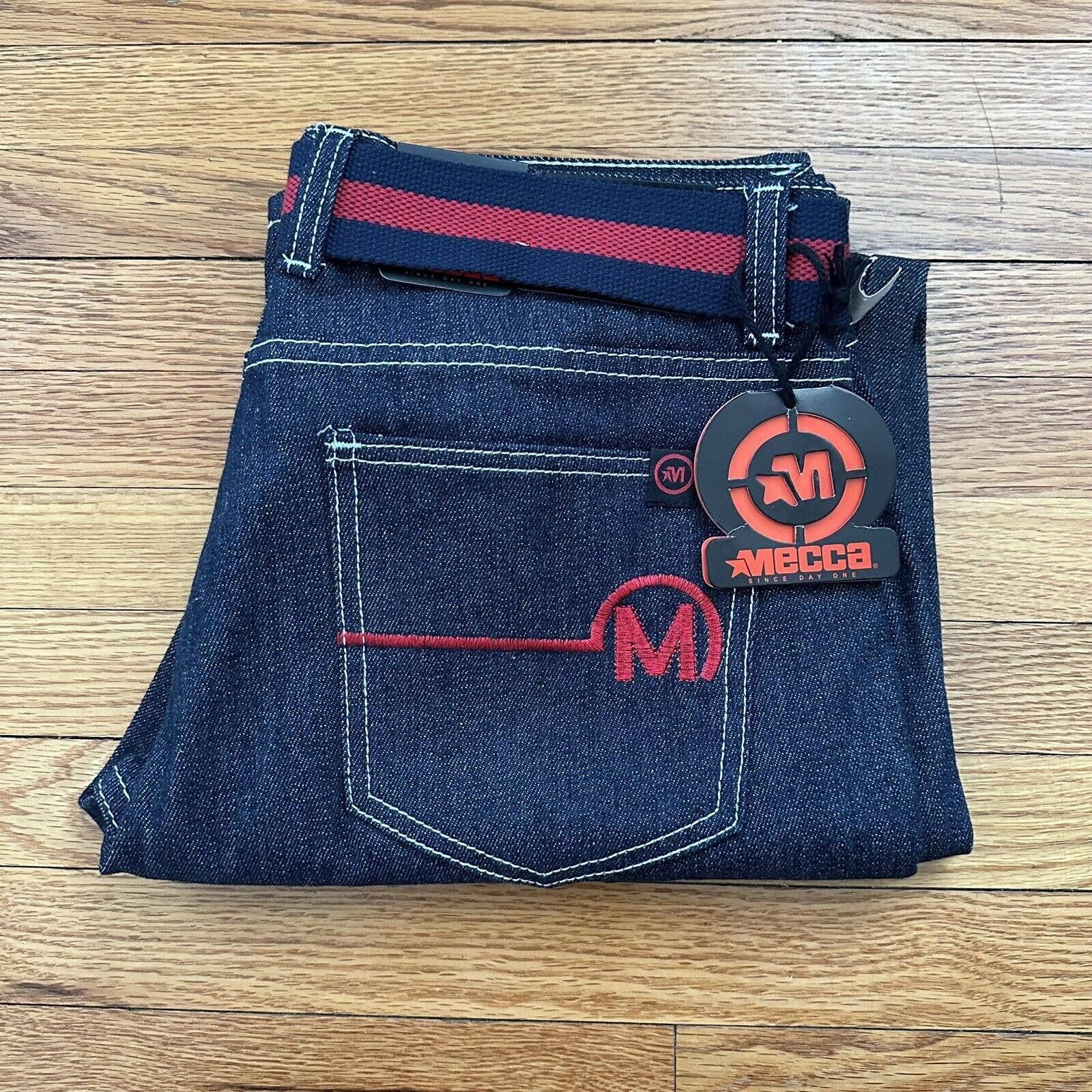 Jnco × Mecca × Vintage NWT Vintage Y2K Mecca Raw Straight Denim Jeans ...