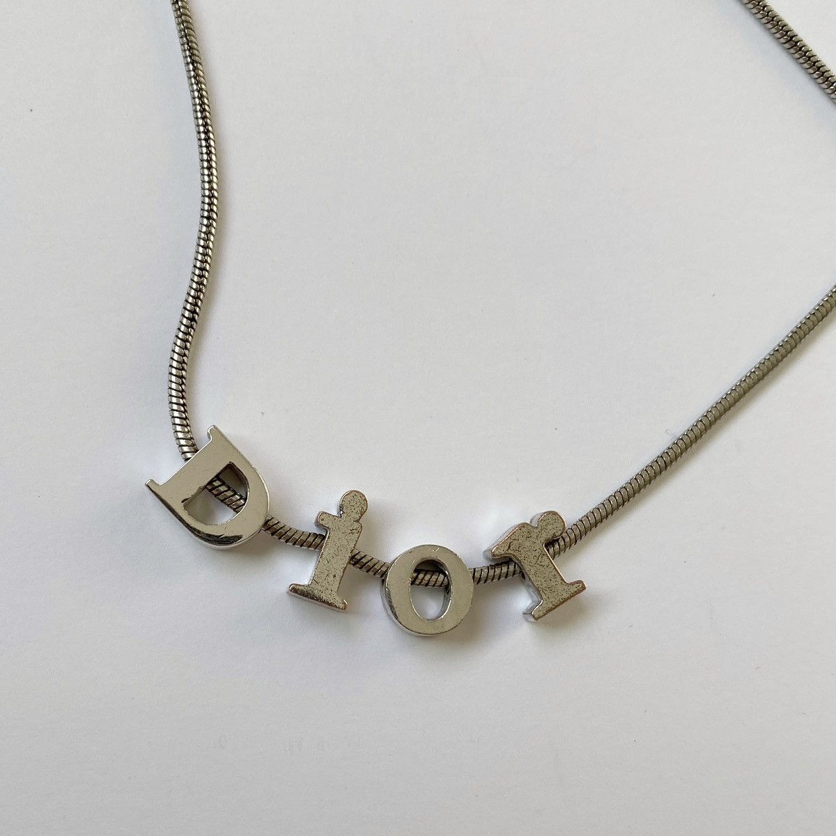 Dior × Vintage Dior Silver Dior Logo Necklace | Grailed