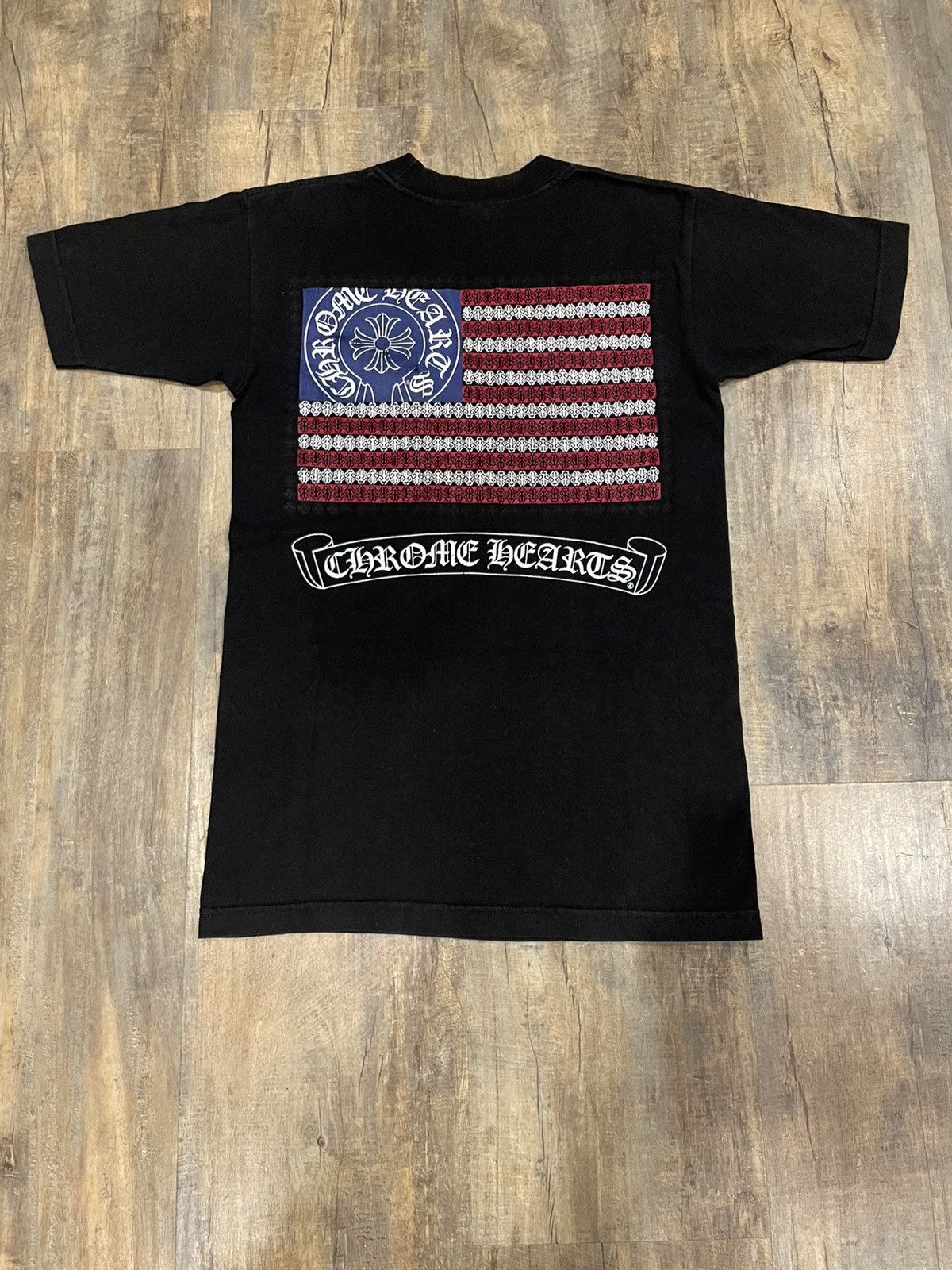 Chrome Hearts RARE Chrome Hearts American Flag Dagger Logo Pocket Tee ...