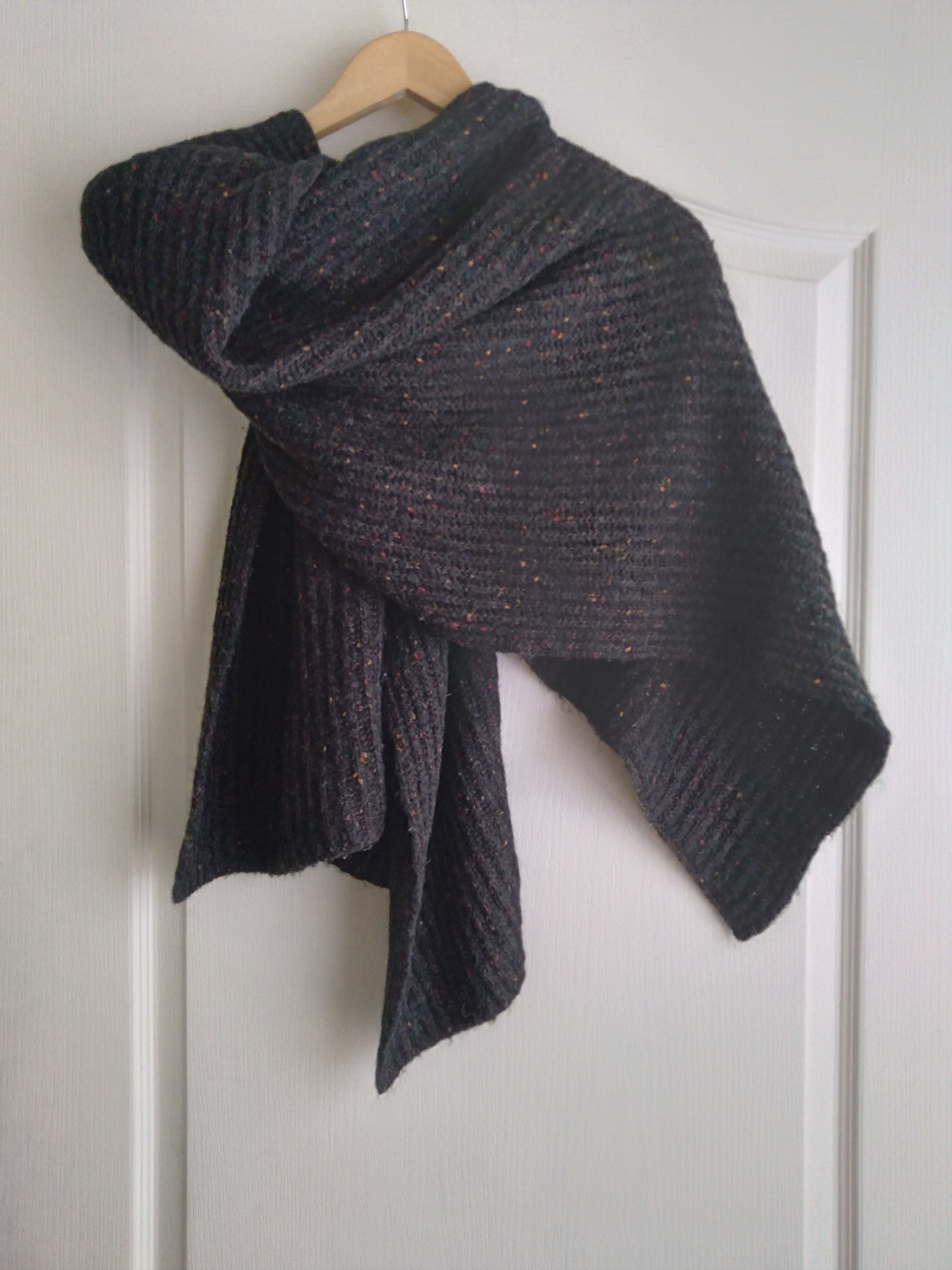 Rick Owens Black Tweed Nep Chunky Wool Scarf Mountain FW 12 | Grailed