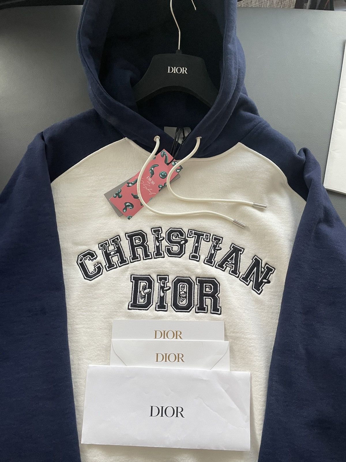 Dior Rare $2,300 Value Dior x Kenny Scharf Runway Logo Hoodie | Grailed