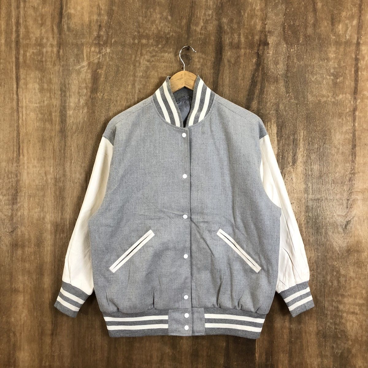 Japanese Brand Japan GU Grey Varsity Jacket #1695 | Grailed