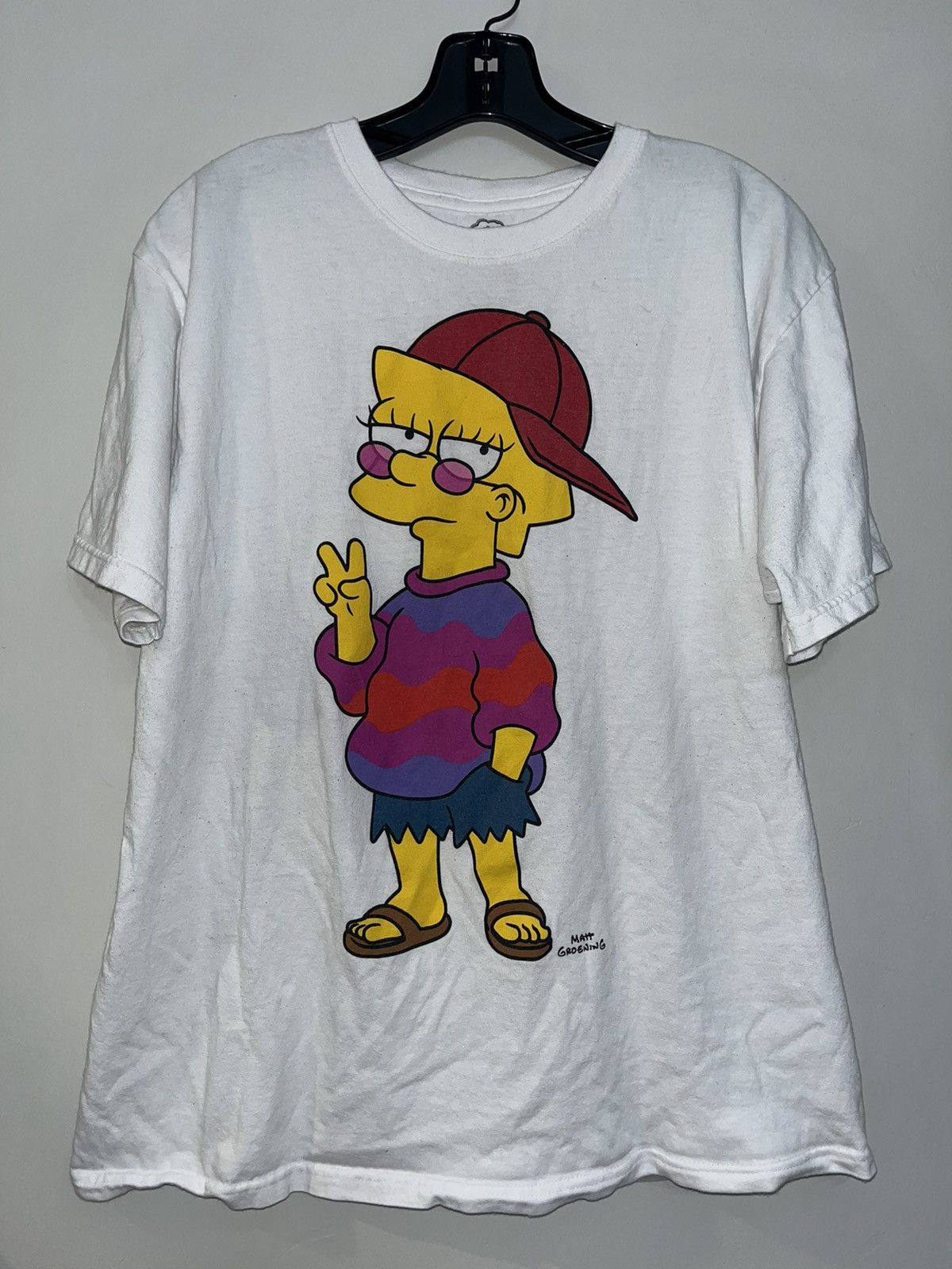 Vintage Crazy Baggy Vintage Style Y2K Lisa Simpson Hippie Peace Tee ...