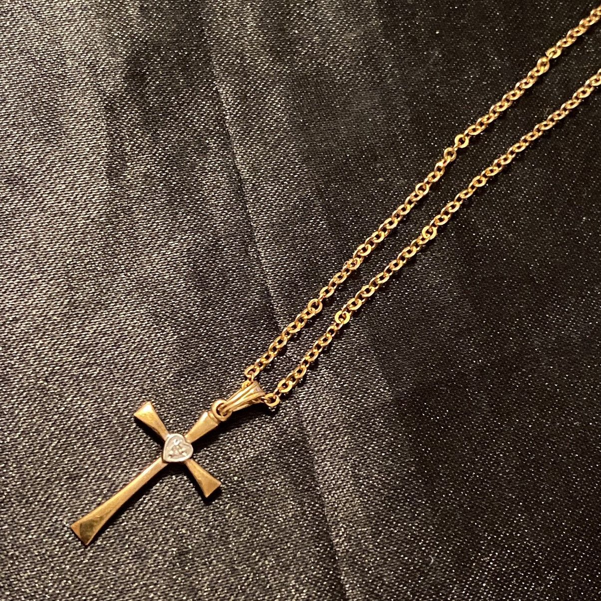 Other Princess Pride Creation 14K Gold Fill Diamond Cross Necklace ...