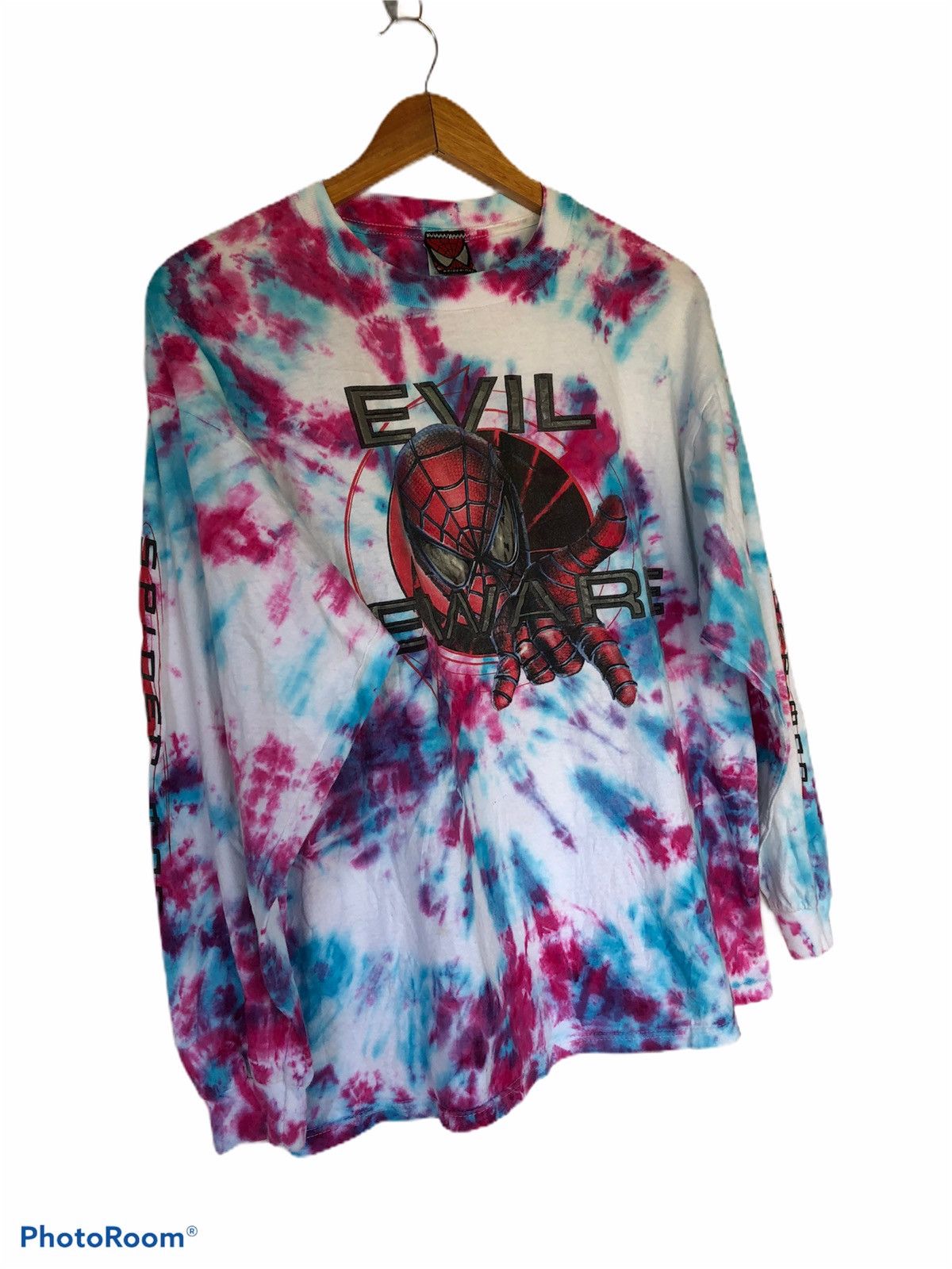 Made In Usa × Vintage Rare 2002s Spider-Man evil eware acid wash long ...