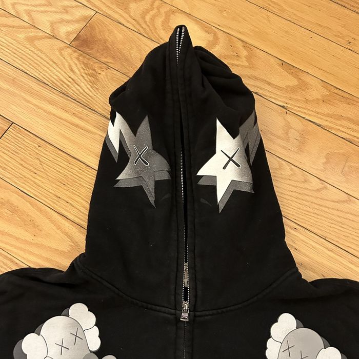 Bape #6 Bape x Kaws Bendy Logo Hoodie Black Large | Grailed
