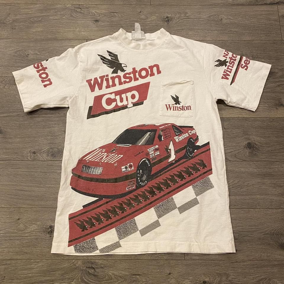 Made In Usa × NASCAR × Vintage 90s Winston Cup AOP Nascar Pocket Tee ...