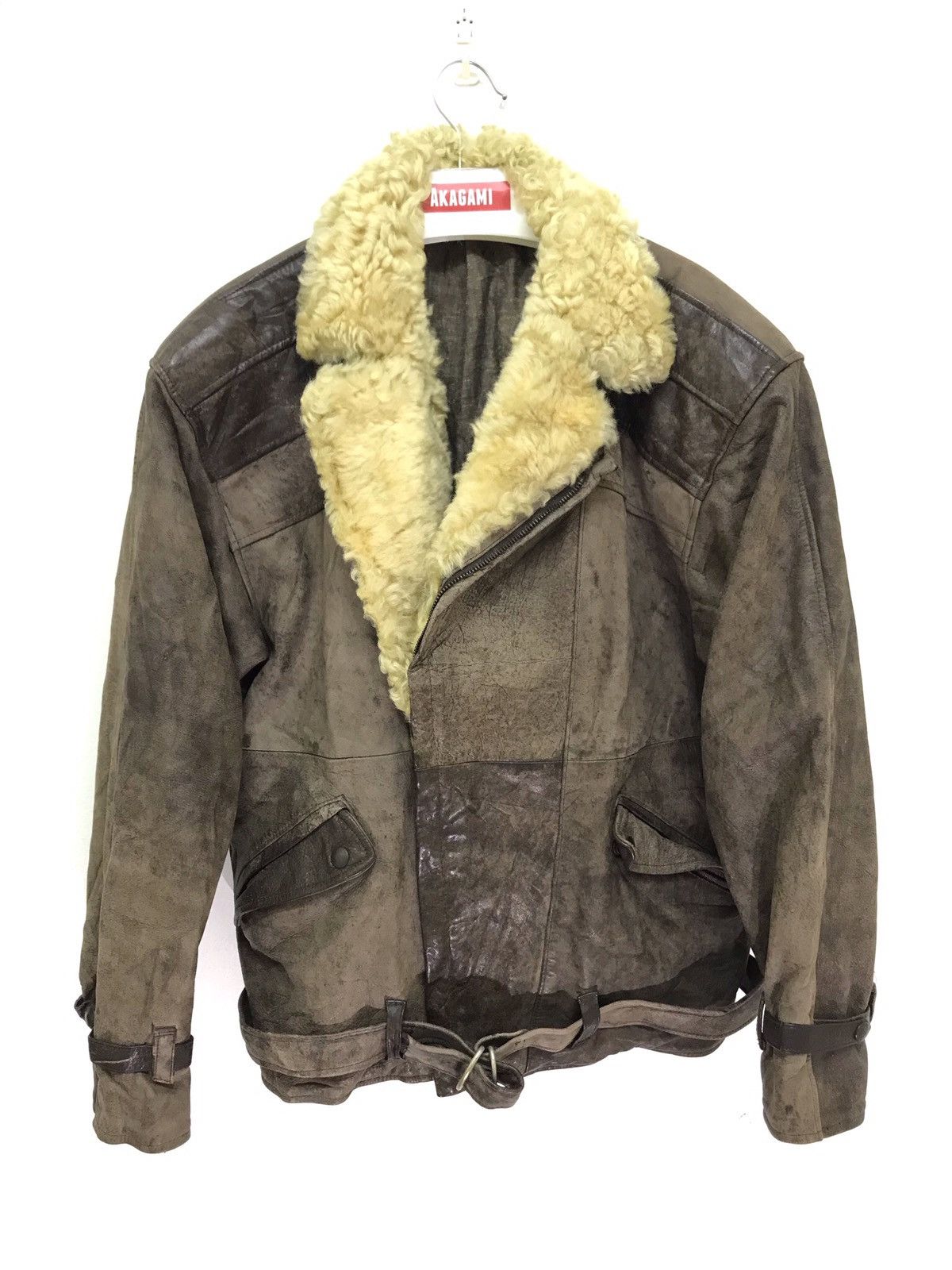 Designer × Leather Jacket × Sheepskin Coat Skin Fits Real Shearling ...