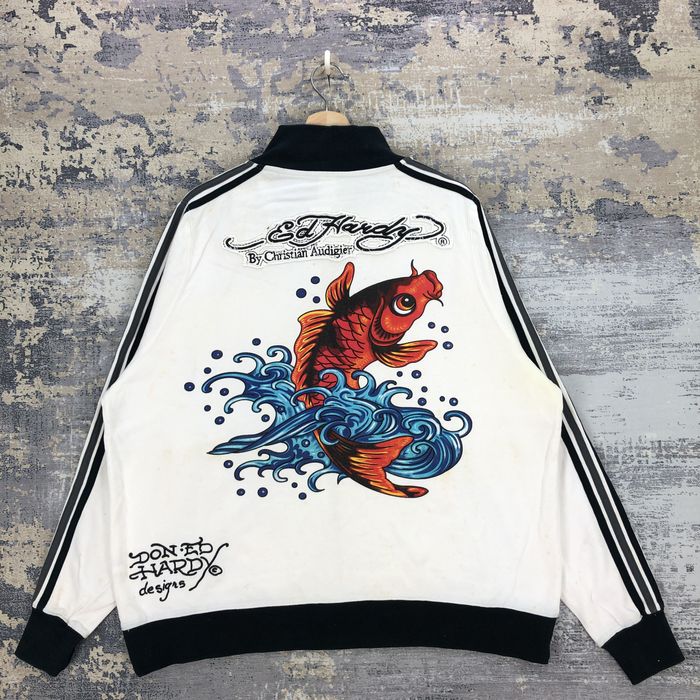 Vintage Ed Hardy Sweater Koi Fish Sukajan Ed Hardy Sweater | Grailed