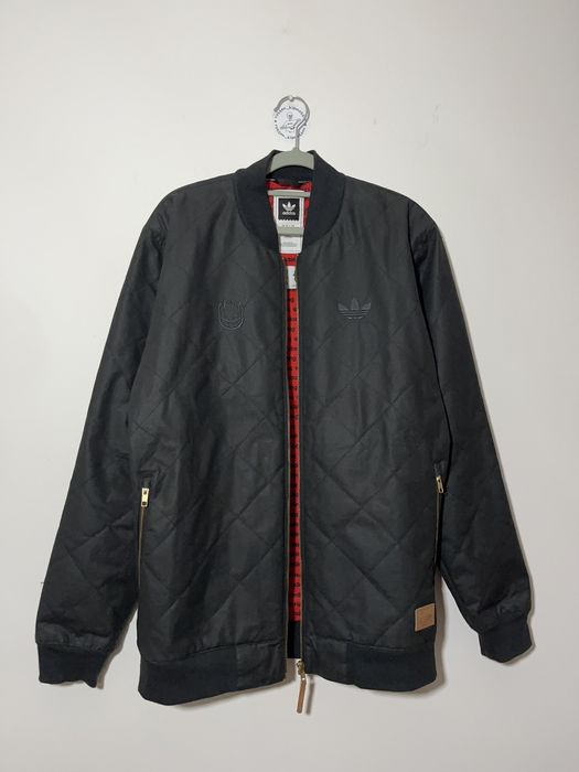 Adidas Spitfire x adidas skateboarding quilted bomber jacket black ...