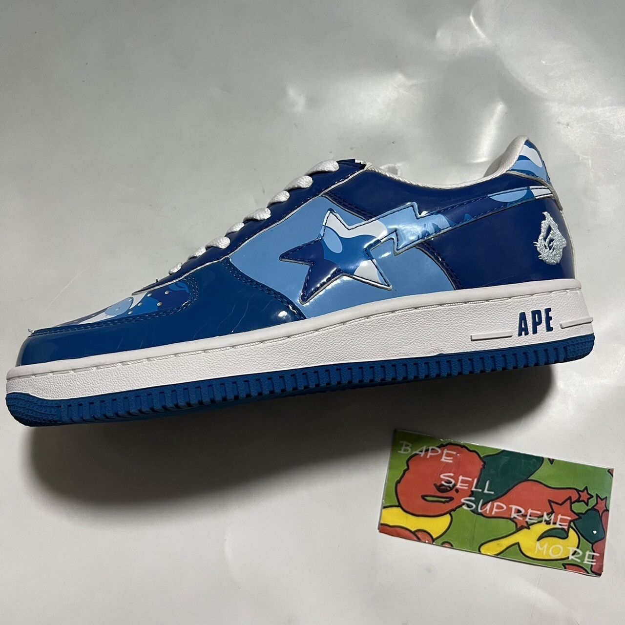 Bape 2007 BAPE Sta blue camo Patent leather | Grailed