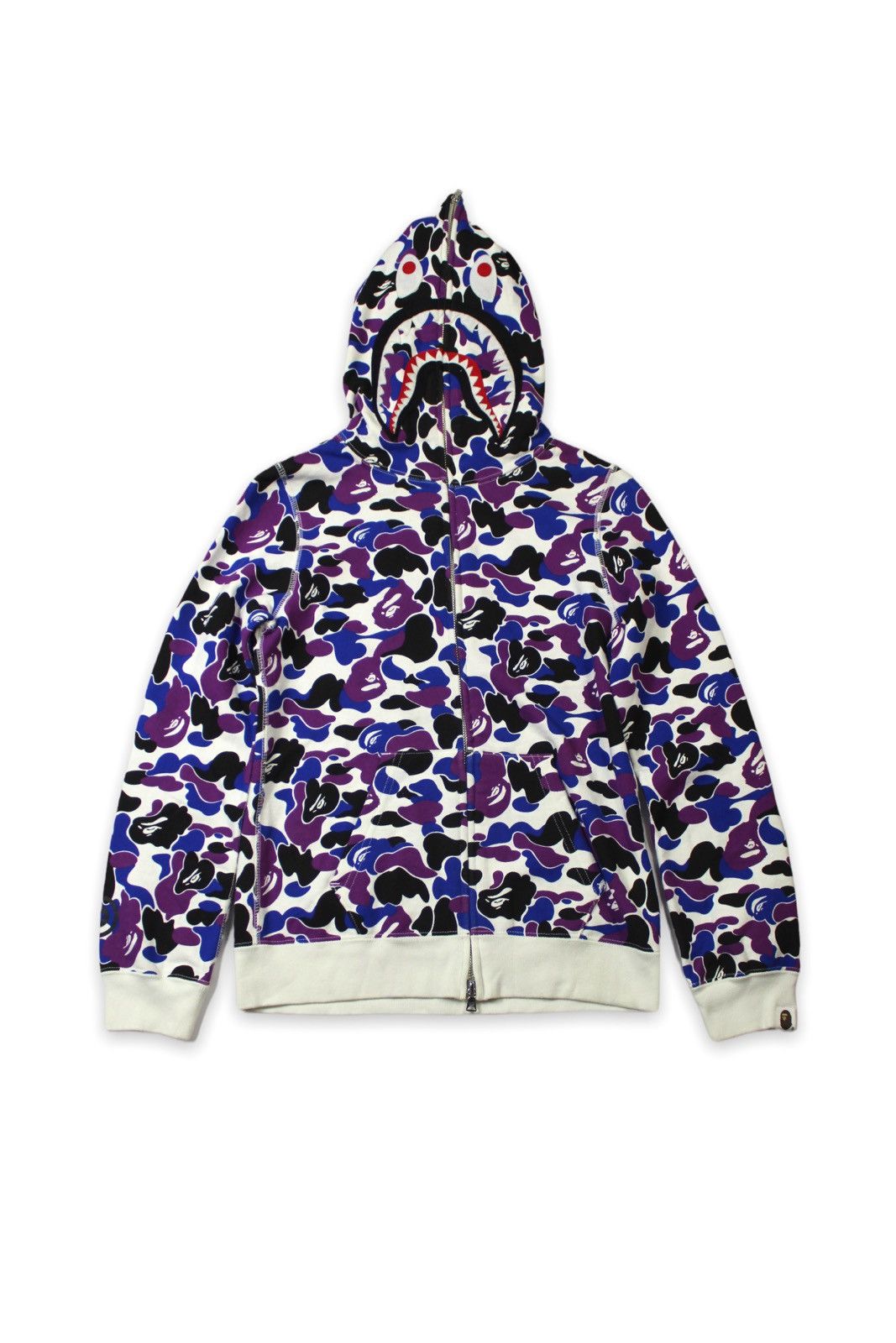 Bape Multi Color Camo Shark Full Zip Hoodie | Grailed